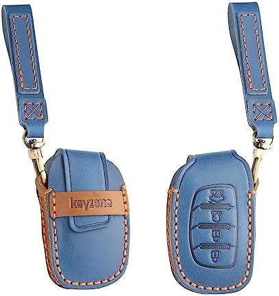 Keyzone Leather Key Cover and Keychain Compatible for Hyundai Alcazar ...