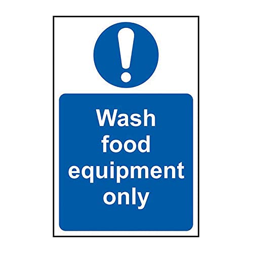 ‘Wash Food Equipment Only’ Sign, Self-Adhesive Vinyl (200mm x 300mm ...