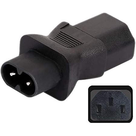 IEC 320 C8 Male to C13 Female Straight Plug Converter AC125V 10A/AC250V ...