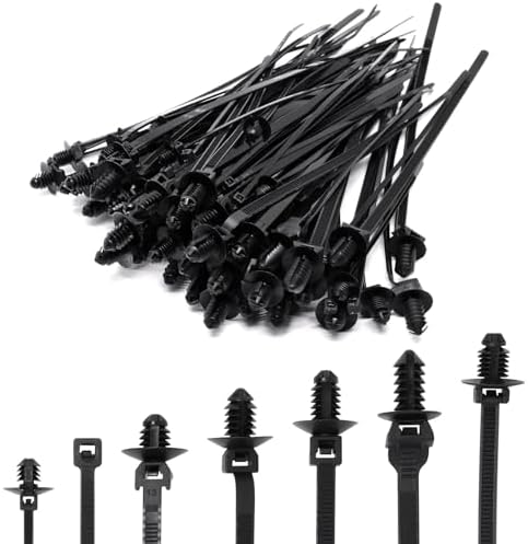 Amazon.com: 120PCS Car Push Mount Cable Zip Tie, Nylon Self Locking ...