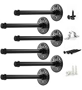 Amazon.com: Pipe Bracket 8 inch (6 pcs Black Steel) - Industrial DIY ...