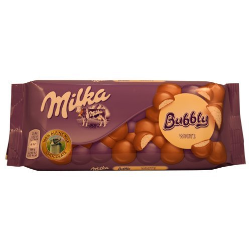 Amazon.com : 2 Bars of Milka Bubble Delicious White Milk Chocolate ...