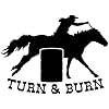 Amazon.com - Turn and Burn Barrel Racing Vinyl Decal Sticker | Cars ...