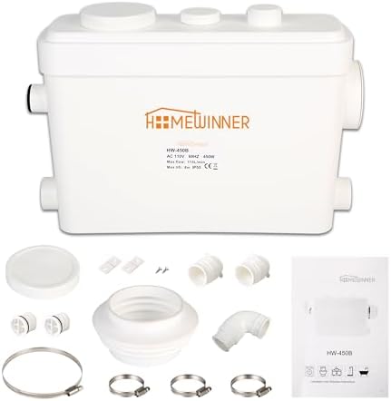 Macerator Pump 450W Sewage Pump with Side Inlet for Wall Hung Toilet ...