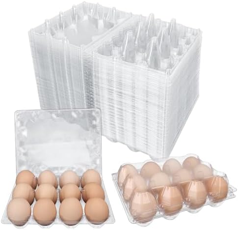 Amazon.com: Yicercol Farm Fresh Plastic Egg Cartons - 50 Pieces Tray ...