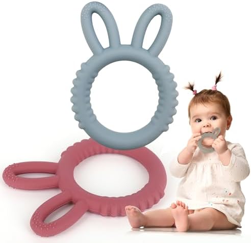 Amazon.com : ArtCreativity Bunny Ears Teethers for Baby - Set of 2 ...