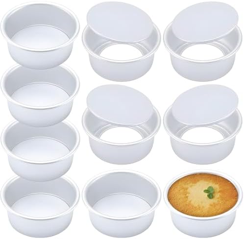 Mini molde para pasteles, 10 moldes redondos aluminio para pasteles de ...