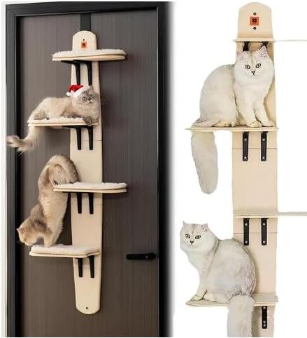Door Hanging Cat Shelf, Over The Door Cat Perch & Climber, Multi-Level ...