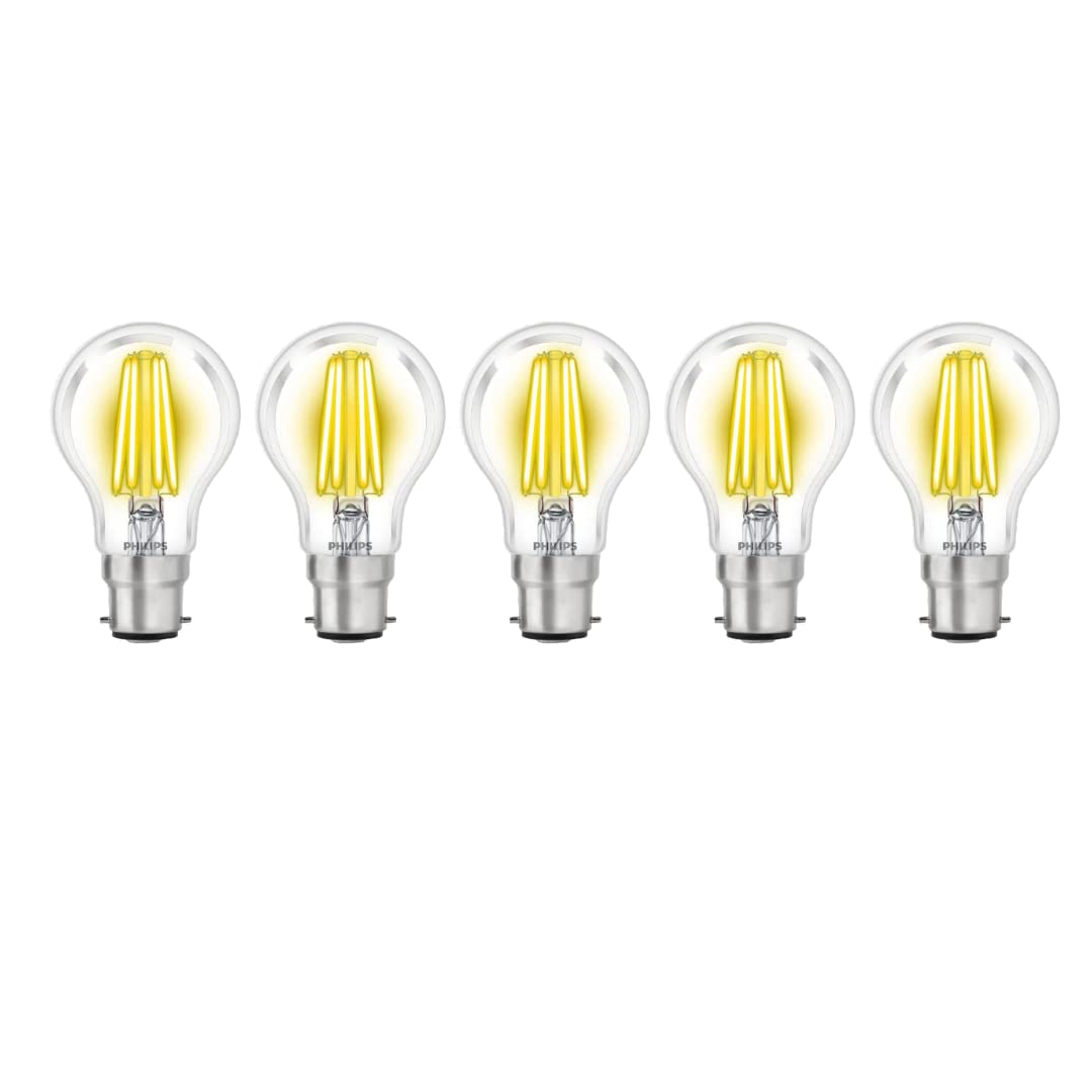 Philips Full Glow 9-watt B22 Clear LED Bulb | Warm White, Pack of 5 ...