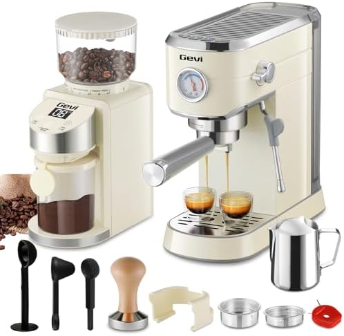 Gevi Espresso Machine 20 Bar with Grinder, Professional Espresso Maker ...