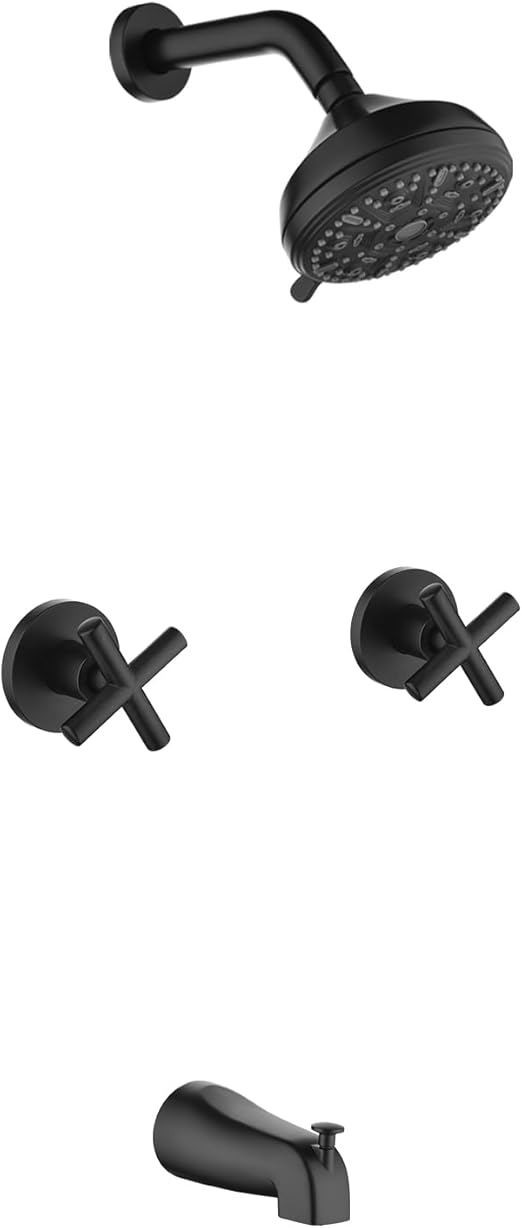 2 Handle Shower Faucet Set with Tub Spout Bathtub Shower Faucet Combo ...