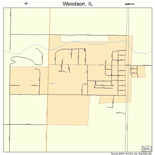 Amazon.com: Large Street & Road Map of Woodson, Illinois IL - Printed ...