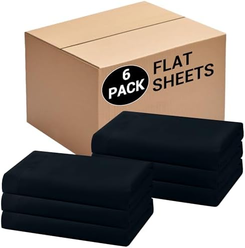 Amazon.com: Bulk Full Flat Sheets Only, 6 Pack Quick Sort Top Bed Sheet ...