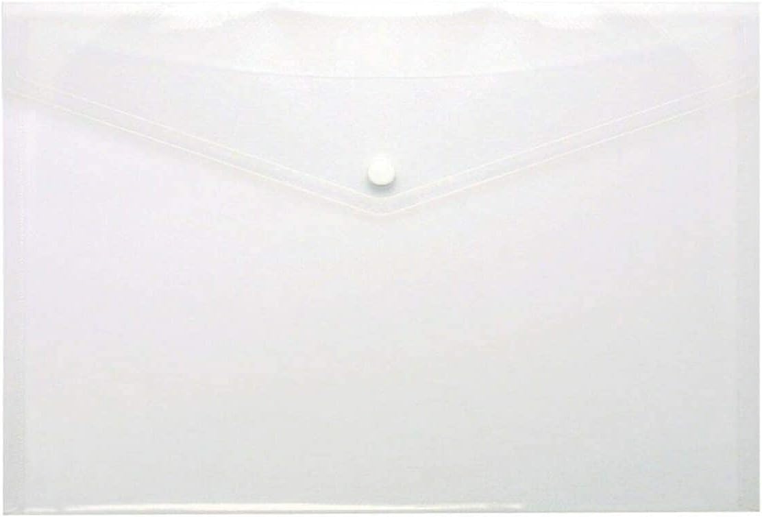 Pack of 12 Clear A5 Press Stud Plastic Document Wallets : Amazon.co.uk ...