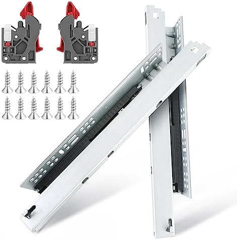 6 Pair of 20 Inch Soft Close Undermount Drawer Slides,Full Extension ...