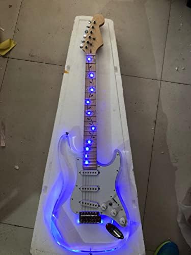 Amazon.com: New Electric guitar LED Light Crystal Guitar Body Maple ...