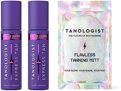 Amazon.com: Tanologist Extra Dark Mousse Tanning Bundle - 2 Bottles ...