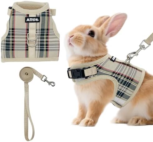 Amazon.com : AIITLE Breathable Rabbit Harness and Leash Set - Plaid ...