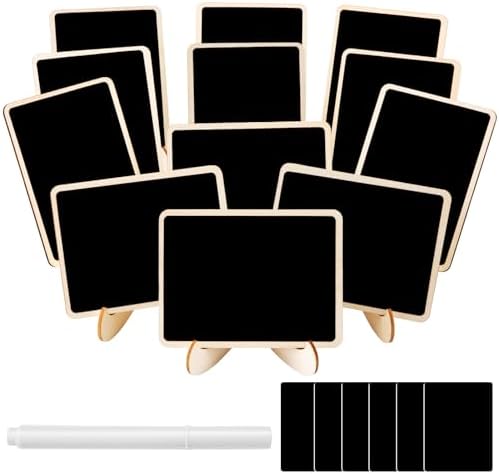 Amazon.com : JEFURE 12 Pcs Rectangle Mini Chalkboard Signs, Small ...