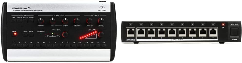 Amazon.com: Behringer Powerplay P16-M 16-Channel Digital Personal Mixer ...