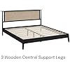 Amazon.com: NTC Ruby Wooden Bed Frame with Headboard and Natural Rattan ...