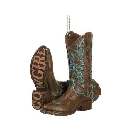 Amazon.com: On Holiday Brown Cowboy Boot Christmas Tree Ornament : Home ...