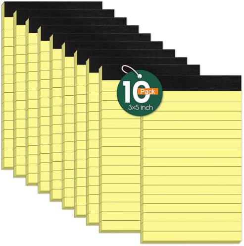 Amazon Basics Narrow Ruled Lined Writing Note Pad for School, 5 inch x ...