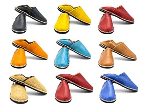 Amazon.com: Moroccan babouche shoe, Leather slipper, Unisex Handmade ...