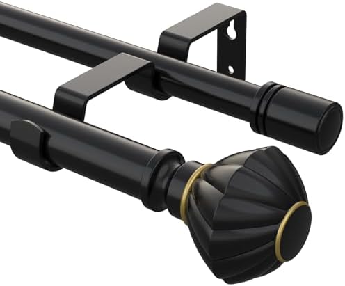 Amazon.com: Box Space 1 Inch Double Curtain Rods, 66 to 120 Inches ...