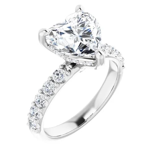 Amazon.com: 3 CT Moissanite Ring Heart Moissanite Engagement Ring ...