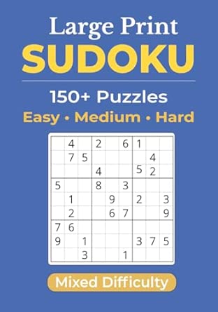 Large Print Mixed Difficulty Sudoku for Seniors and Adults: A Variety ...