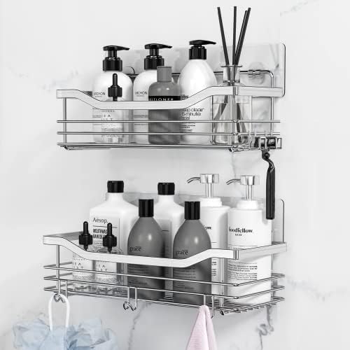 Amazon.co.jp: Orimade Bathroom Rack with 5 Hooks, Stainless Steel ...