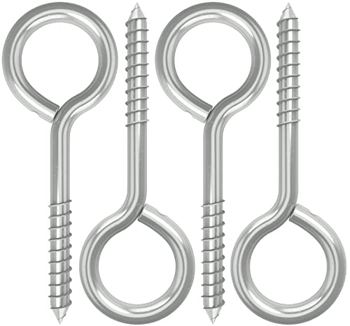 Snapklik.com : 5 Screw Eyes, 4 Pack Metal Eye Hooks Lag Thread Eye Bolt ...
