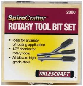 Milescraft 2000 5-Piece 1/8-Inch Shank SpiroCrafter HSS Rotary Tool Bit ...