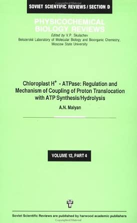 Amazon.com: Chloroplast H+ ATPase: Regulation & Mechanism of Coupling ...