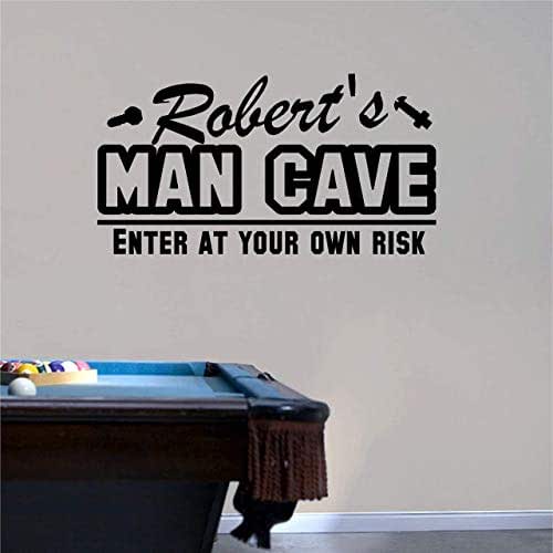 Amazon.com: Personalized Custom Man Cave Guy Name Wall Decal Sticker ...