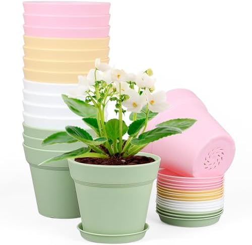 Amazon.com: Mumufy 54 Pack 4 Inch Plant Pots Bulk Small Planter with ...