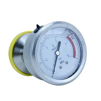 Amazon.com: Air Oil Water Hydraulic Pressure Gauge Dia 60mm Stainless Steel Diaphragm Manometer ...
