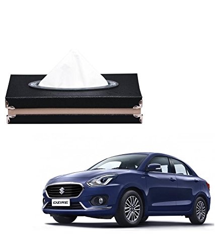 Kozdiko Car Leatherite Tissue Paper Dispenser Box Black Color with 200 ...