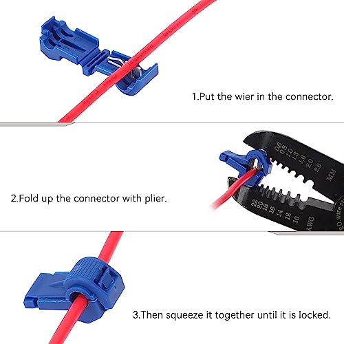Snapklik.com : HKS 100PCS T-TAP Wire Connector Quick Splice Disconnect ...
