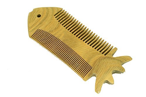 EQLEF® Green sandalwood no static handmade comb, mustache wood comb ...