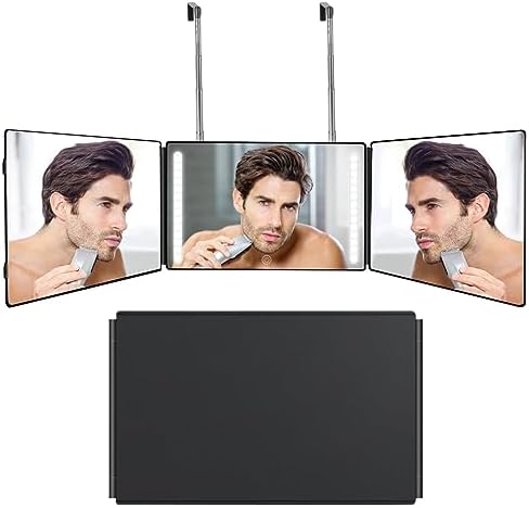 OSDUE 3 Way Mirror, 360 Mirror-Self Hair Cut, Portable Adjustable ...