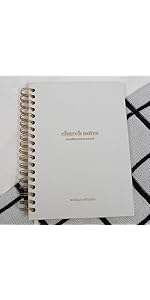 Amazon.com: Church Notes Journal - Organize Sermon Notes - White Linen ...