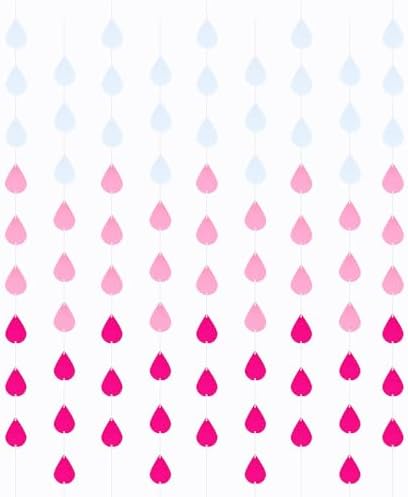 Amazon.com: SaktopDeco 9 Pack Pink Felt Raindrops Garland Banner DIY ...