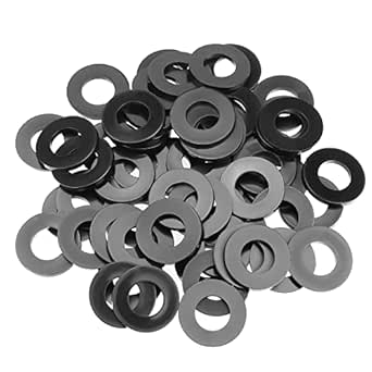 HELIFOUNER 50 Pieces M12 Black Nylon Flat Washers, Plastic Washers ...