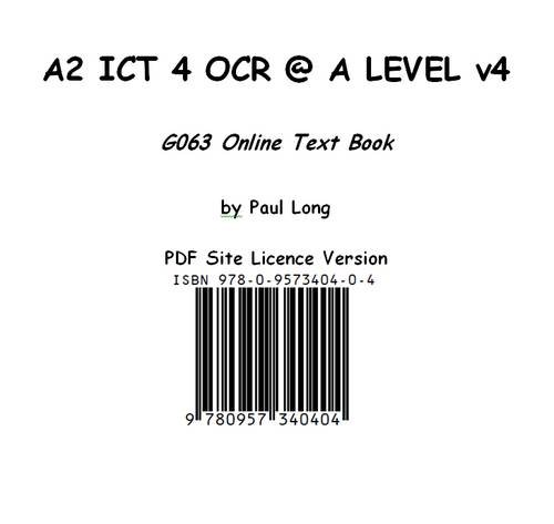 A2 ICT 4 OCR @ A Level v4 - G063 Online Text Book (PDF Site Licence) (A ...