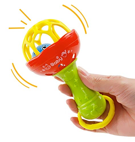 babygo shakebell rattle teether bell toy for babies (1 piece)- Multi ...