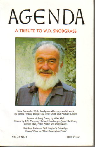 Agenda: A Tribute to W D Snodgrass Vol. 34 No.1: Cookson, William ...