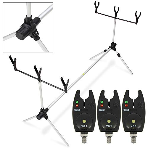 Carp Fishing XL 100cm 3 Rod Pod and 3x NGT Bite Alarm Setup With ...