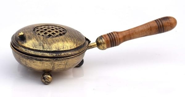 DOKCHAN Copper Iron dhuni with Wooden Holder for Lohan dhoop dhuni, for ...